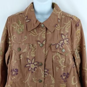 Caribbean Joe | Jackets & Coats | Caribbean Joe Floral Embroidery Jean ...